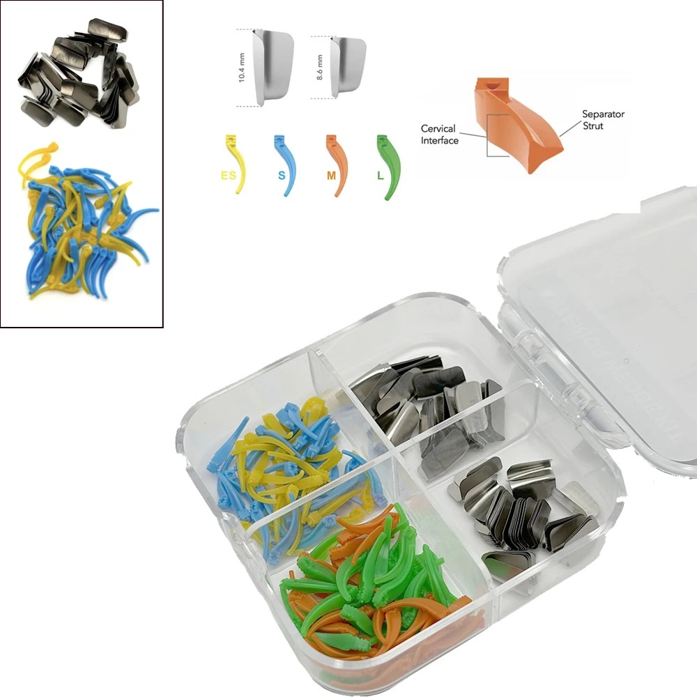 200Pcs/box Dental Anterior Matrix System Wedge Matrix Bands Interdental ...