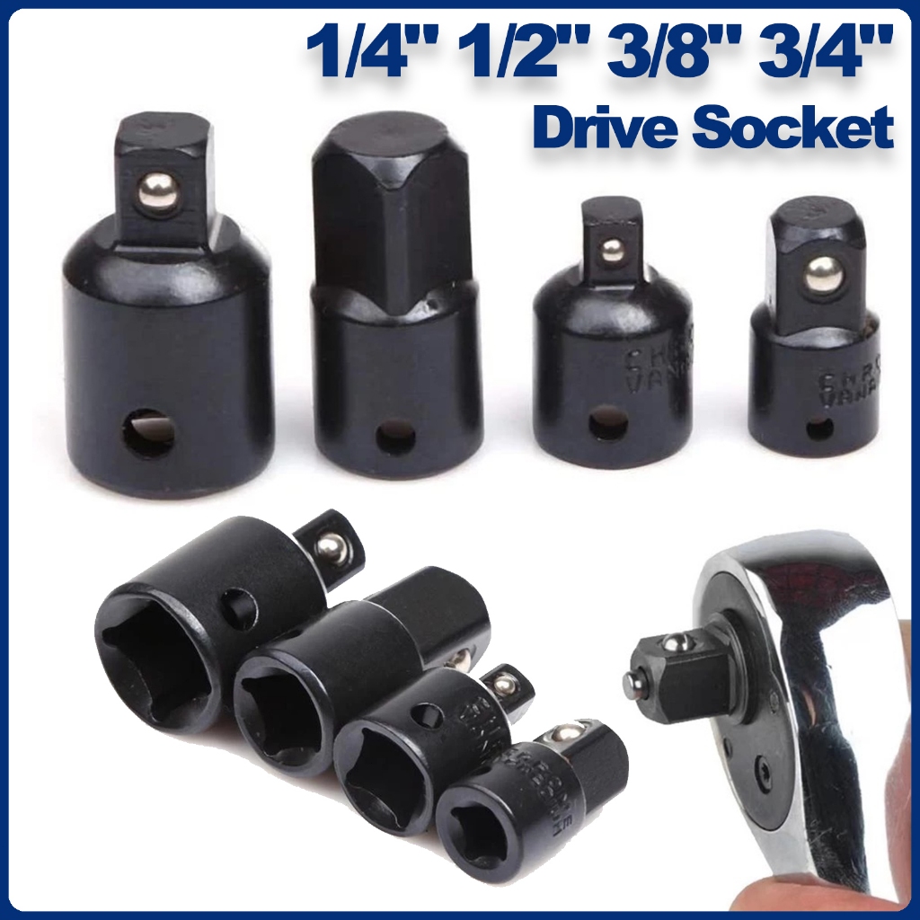 4pcs Socket Adapters 1/4 3/8 1/2 Steel Air Impact Adapter Converter ...