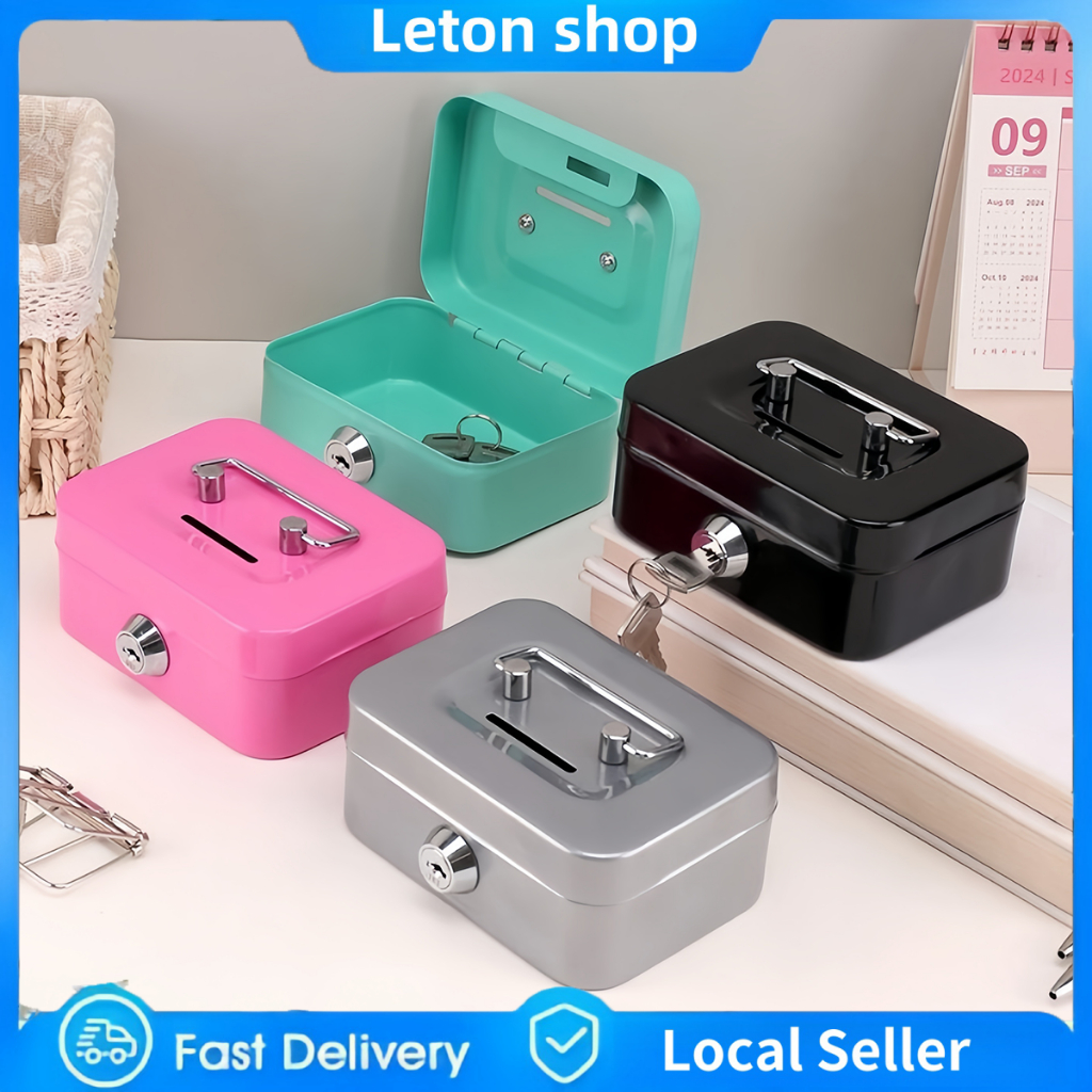 Cash box with lock/Money box Portable Money Secret Security Safe Box ...