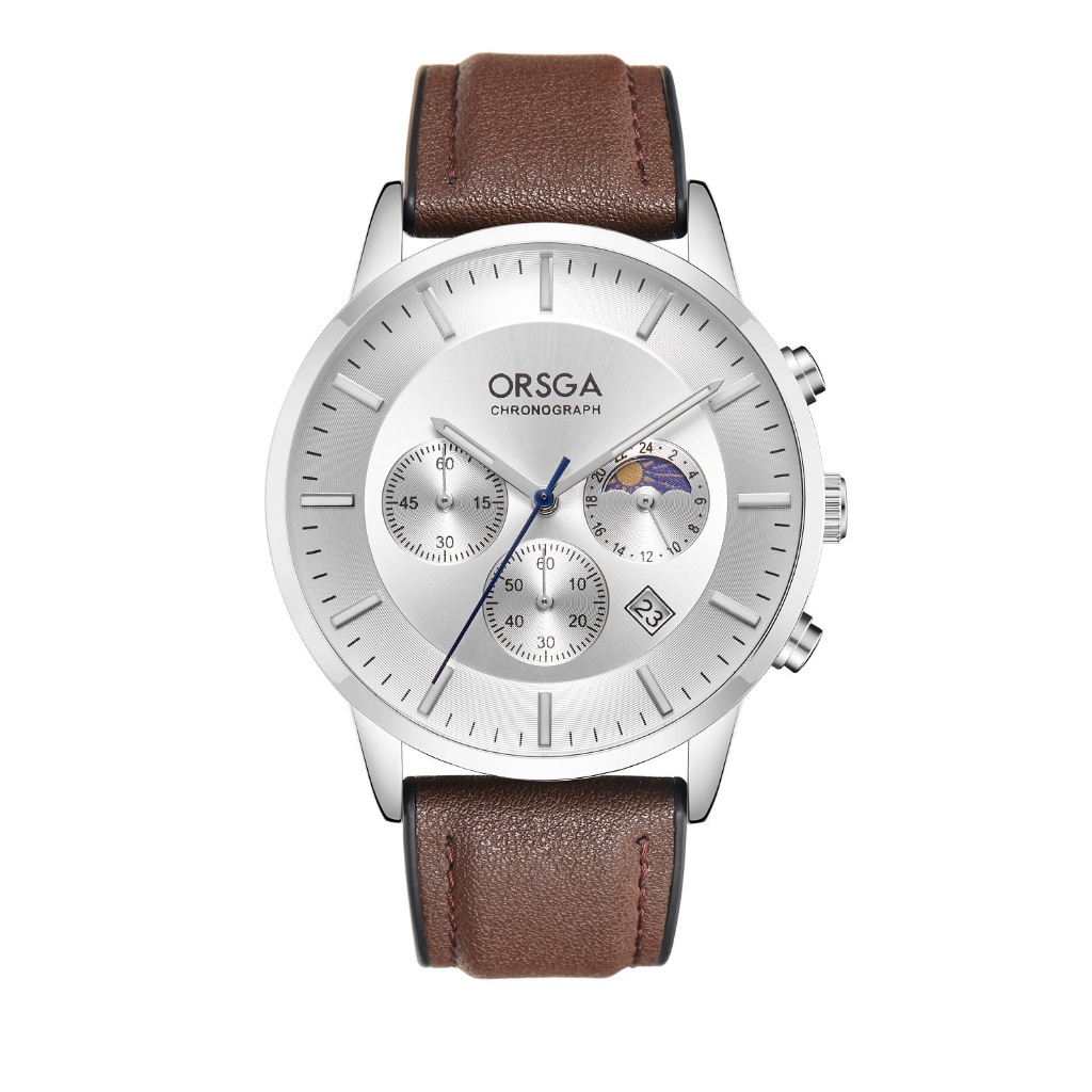 Omega multi-function moon phase calendar men's watch Solid steel ...