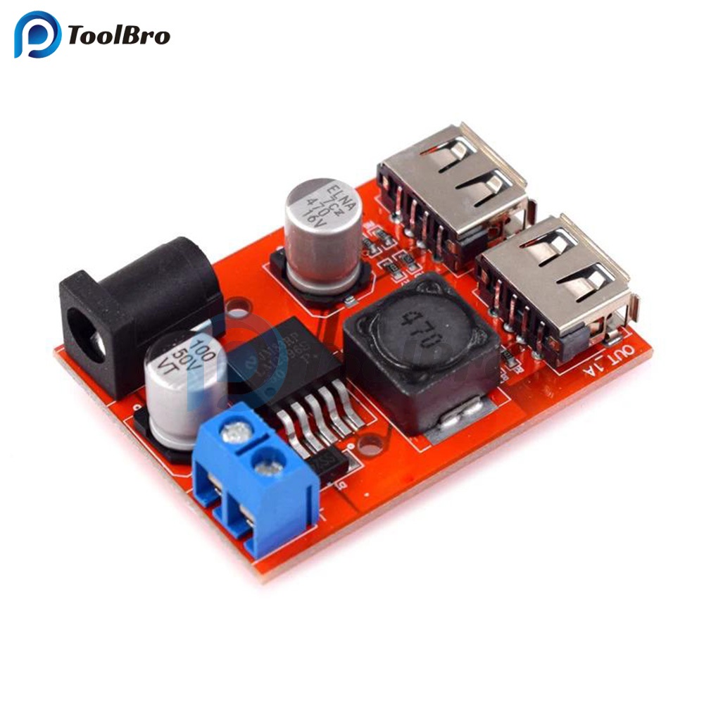 LM2596 LM2596S Dual USB DC-DC 9V 12V 24V 36V to 5V 3A Step Down Buck Converter Board Car Charger ...