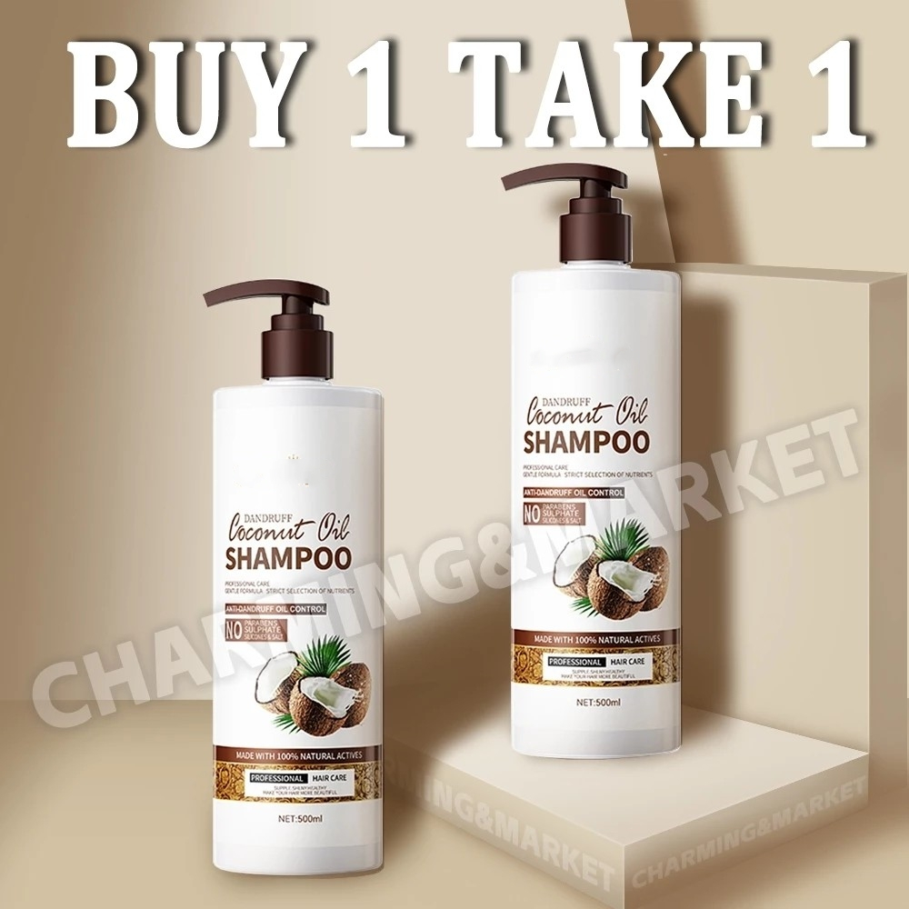 【BUY 1 TAKE 1】Coconut Oil Shampoo Anti-Dandruff Repair Damage Hair Dry Hair Care Control Oil ...