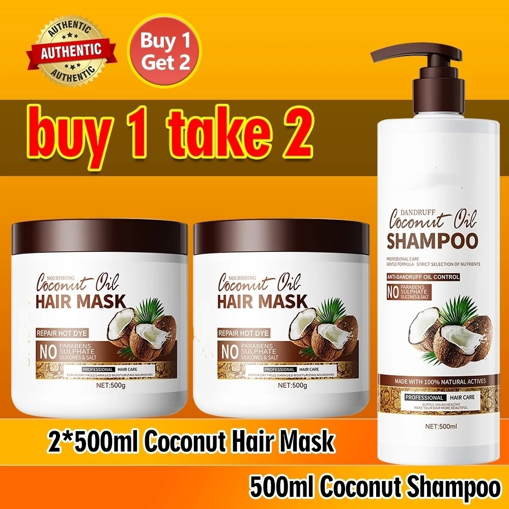 Coconut oil Shampoo and Hair MaskTreatment for Rebonded Hair and Nourishing Creamsilk Conditione ...