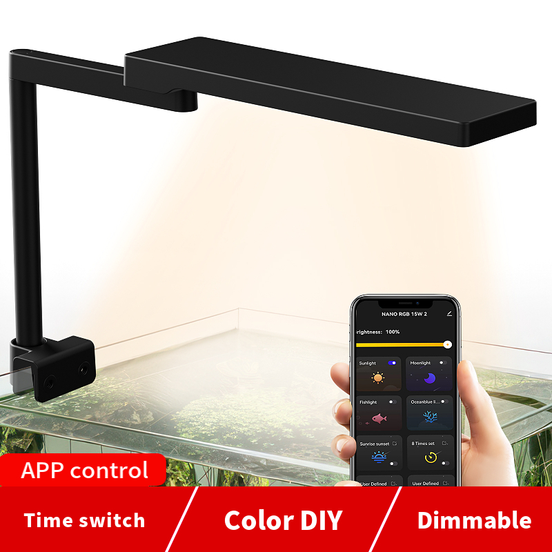 （Fast delivery)RGB pro 15W nano small aquarium led light sunrise sunset ...
