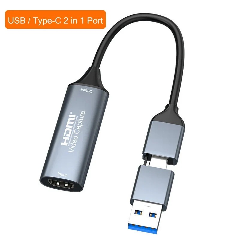 2 in 1 port Type C USB 3.0/2.0 Video Capture Card 4K HDMI to USB/Type-c ...