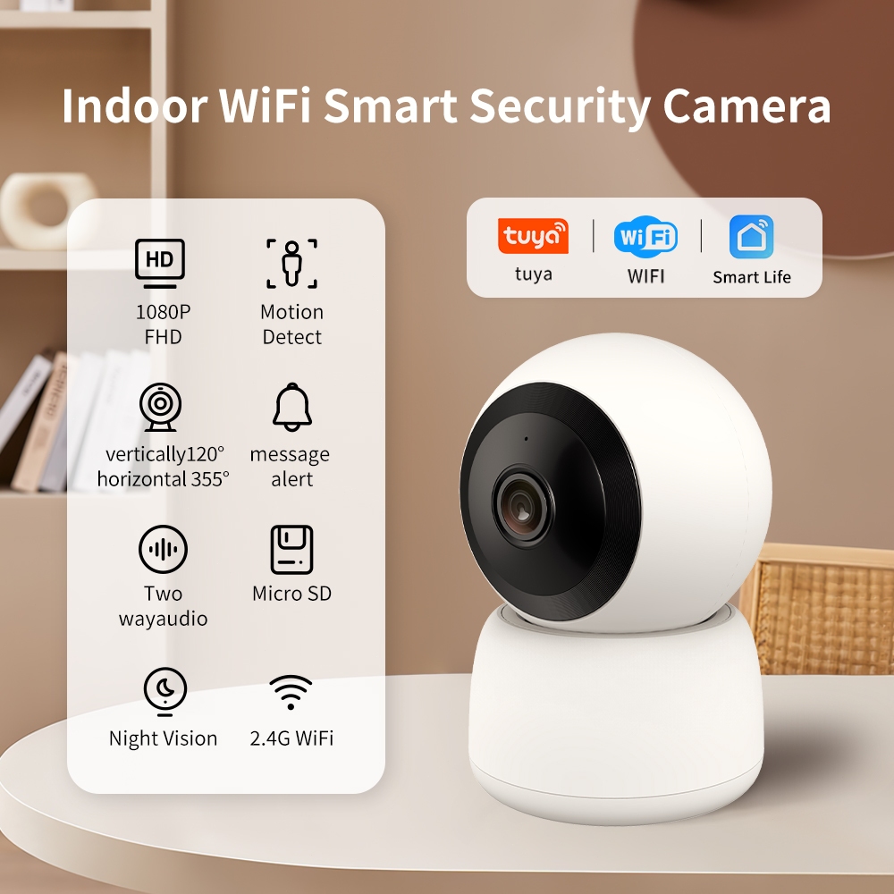 TUYA indoor camera with 5G and 2.4GHz WiFi, 360 degree panoramic/tilt ...