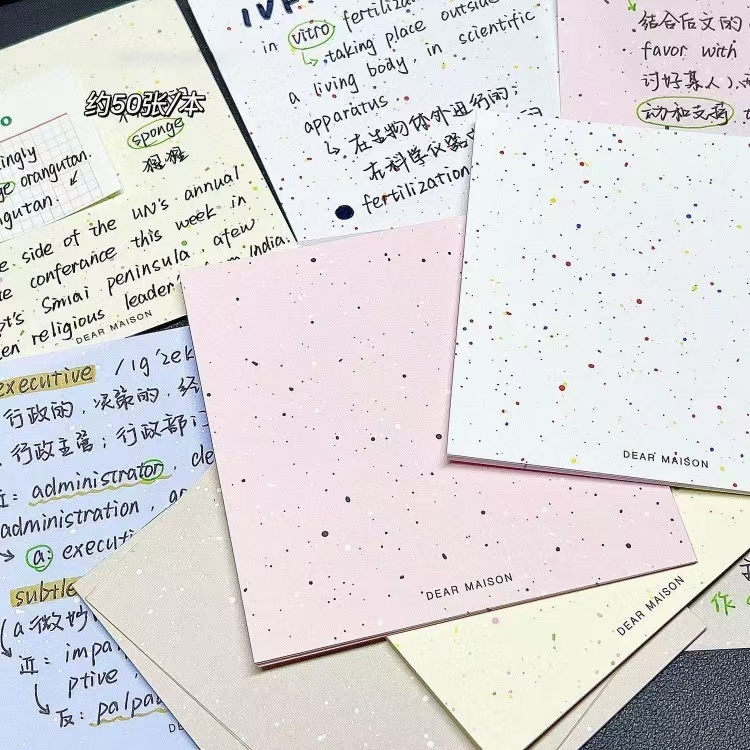 ins Splash Ink Notepad 6 Colors X 50 Sheets Learning Memo Handbook ...