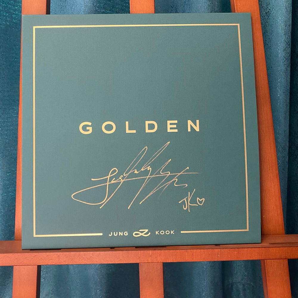 BTS JK JUNG KOOK AUTOGRAPHED SIGNED ALBUM LP GOLDEN K-POP CD OFFICIAL ...