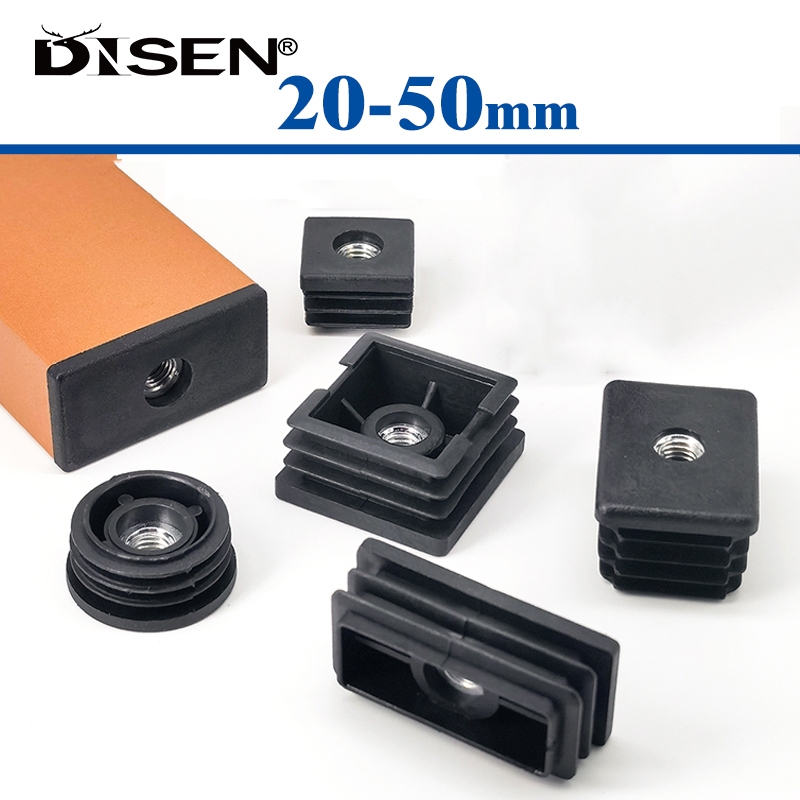 M8 M10 Plastic with Nut Hole Square/Round Pipe Plugs Adjustable Square ...