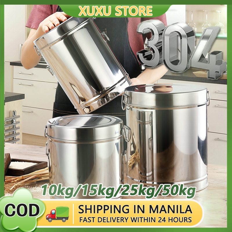304 stainless Rice Storage Container Sealed Rice Dispenser Thicken ...