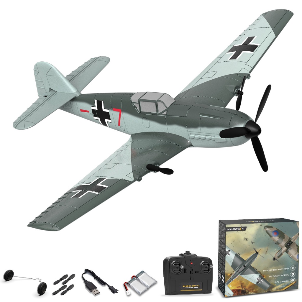 VOLANTEXRC RC Plane 3 Channel Remote Control Airplane BF-109 with 6 ...