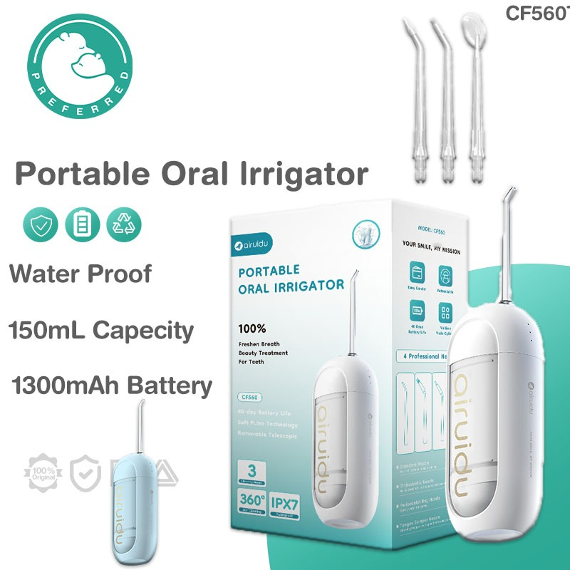 Preferred Mini Portable Oral Irrigator 3 Speed 4 Nozzle IPX7 Waterproof ...