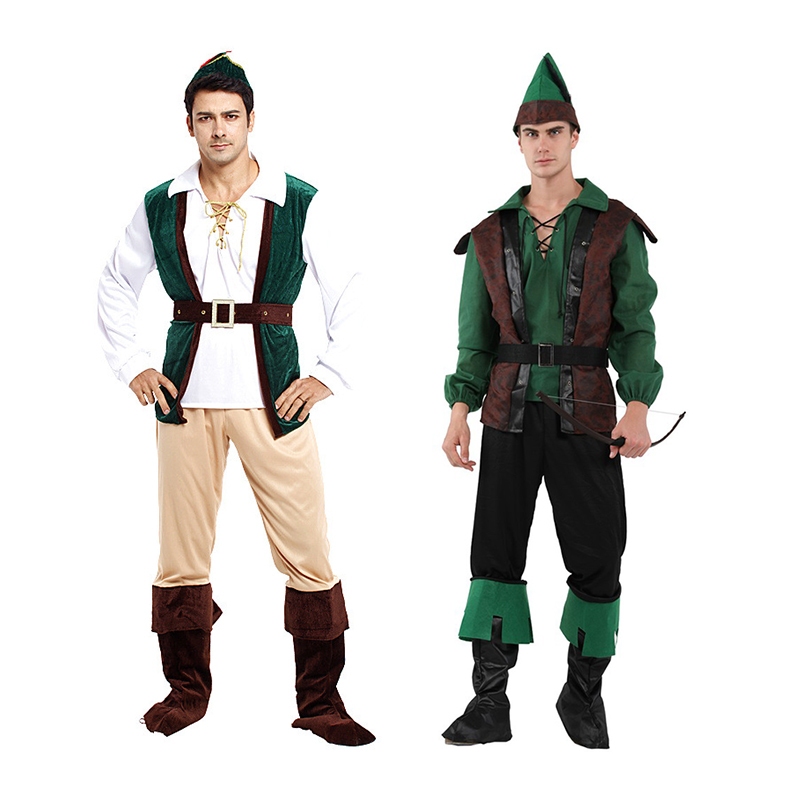 Wilderness Archer Adult Peter Pan Men Pirate Cosplay Halloween Forest ...