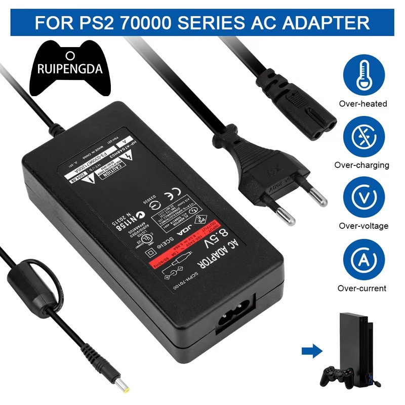 EU US Plug AC Power Cord Adapter For Platstation 2/ PS2 Slim 70000 ...