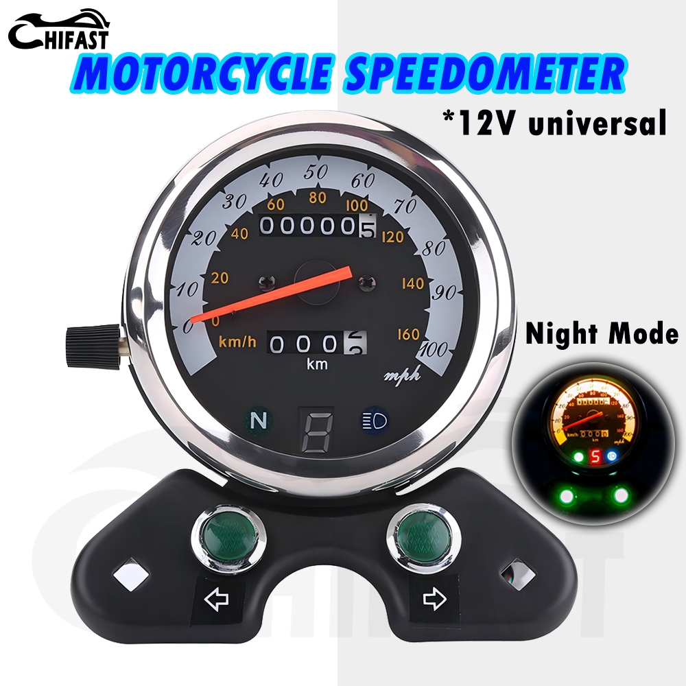 HIFAST Universal Motorcycle Speedometer Odometer Motorcycle Speedometer ...