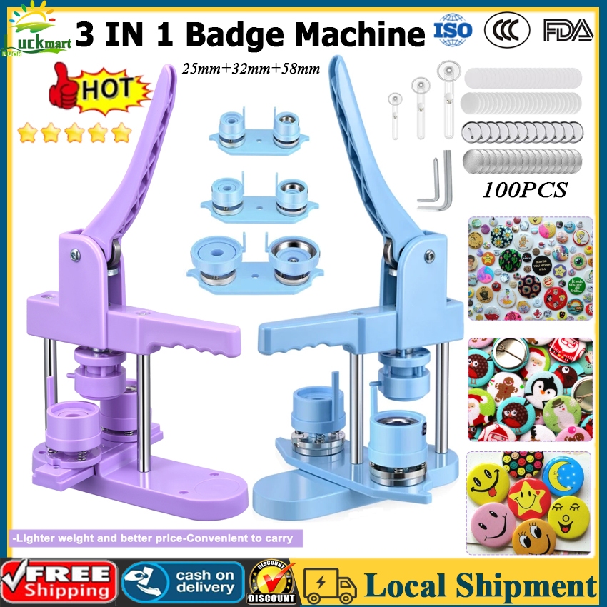 Local Shipment+In Stock Button Badge Maker Machine, Different size mold ...