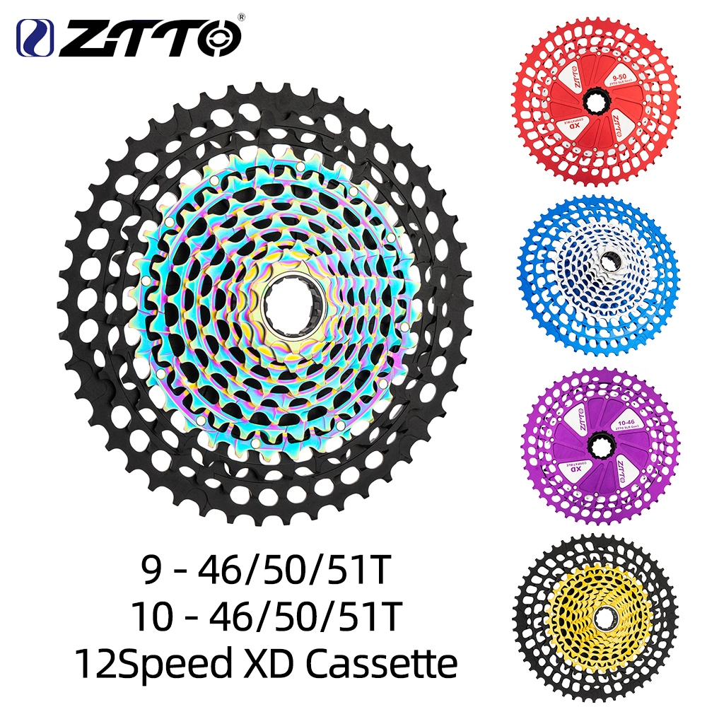 ZTTO MTB 12Speed XD Cassette 12s 9-46T/50T/51T SLR3 Light Weight Cogs ...