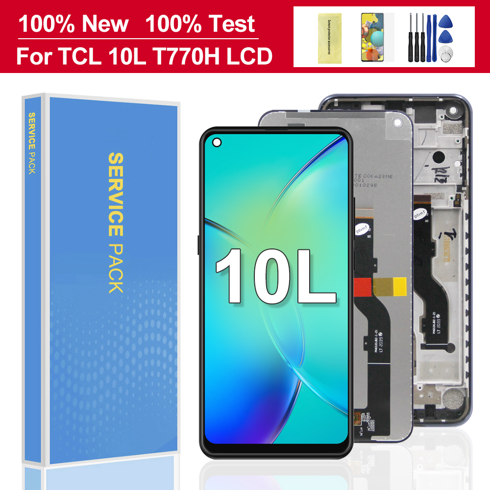 For TCL 10L LCD Display With Frame Touch Screen 10 Lite T770H T770B 4187U Digitizer Assembly ...