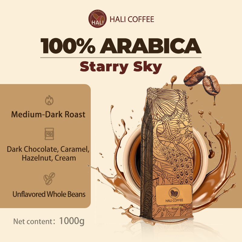 Arabica Whole Beans,ground coffee,Medium Dark Roast,HALI Starry Sky ...