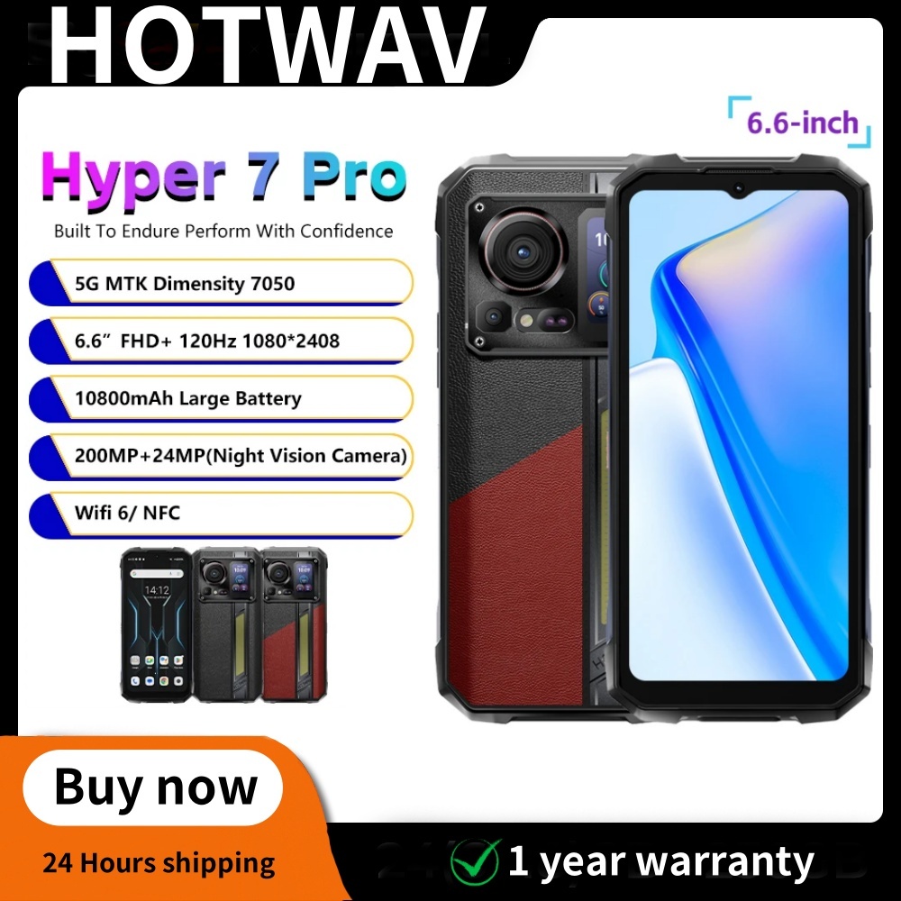 HOTWAV Hyper 7 Pro 5G Rugged Phone 200MP Android 14 6.6'' FHD+ 120Hz ...