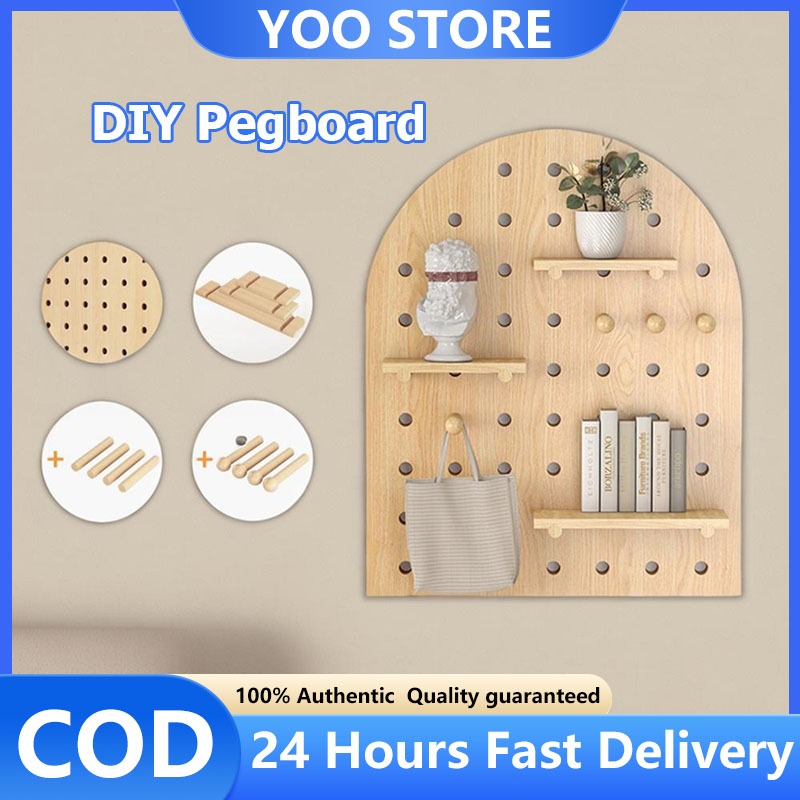 DIY Pegboard Wall Shelf Pegboard Display Wall Home Decor Hanging Shelf ...