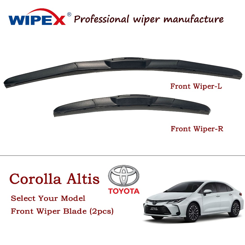 (Select Your Model) Toyota Corolla Altis Wiper Blade Set/Pair for COROLA ALTIZ Car Front Window ...