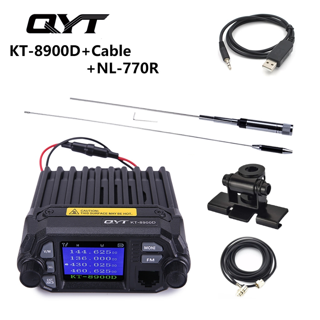 QYT Mobile Radio KT 8900D Distance 25 KM + Antenna + Extension Cable ...