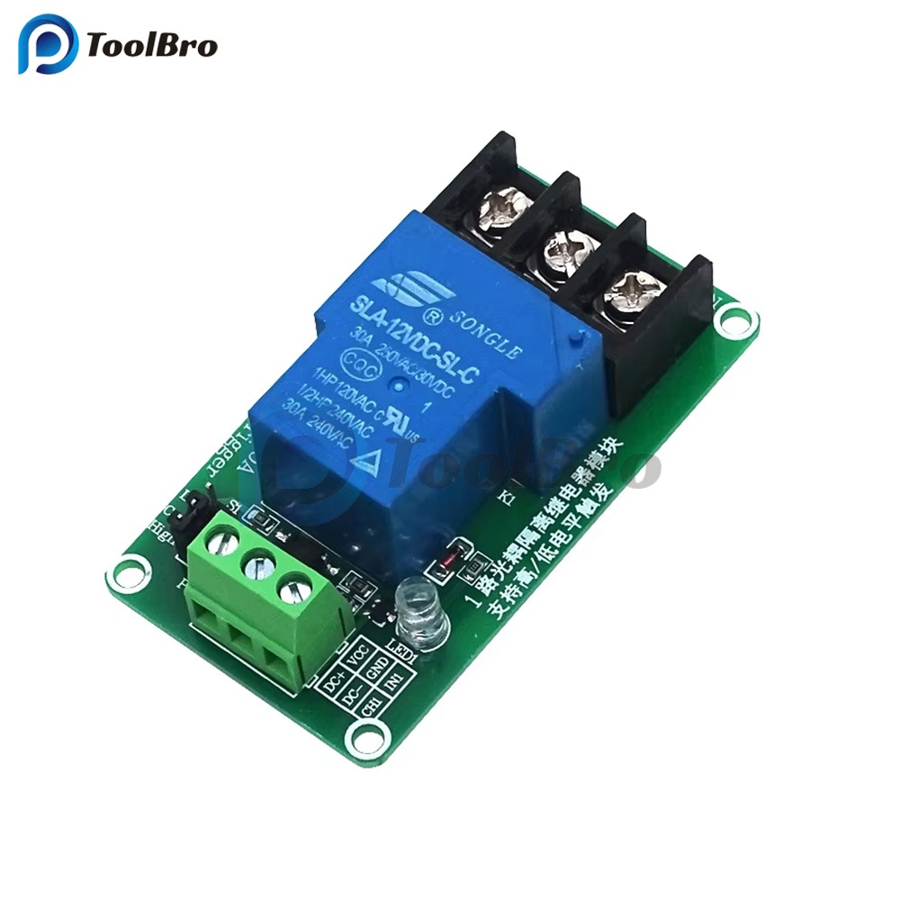 1 channel relay module 30A with optocoupler isolation 5V 12V 24V ...