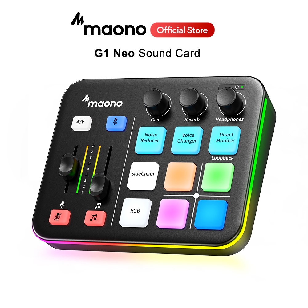 Maono G1 Neo Gaming Mixer Sound Card Audio Interface for Smart Phone,Laptop,Live Streaming ...