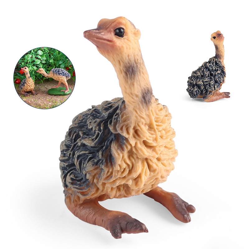 Solid ostrich cub toy model ostrich ornament doll children mini ...