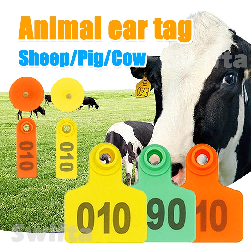 Animal ear tag Plastic Livestock ear tag Identification Goat cow pig ...