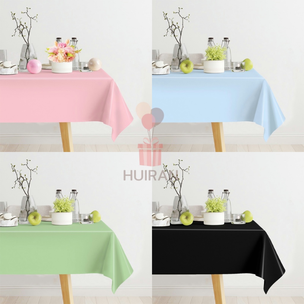 【Waterproof】130*220cm Pure Color Table Cloth 6 Seater Disposable ...