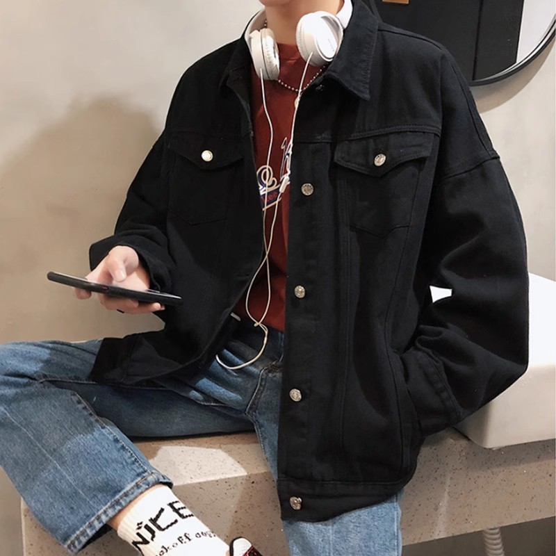 Cabin Fashion Men's Denim Plus Size Black Jacket Maong Jacket Size:M ...