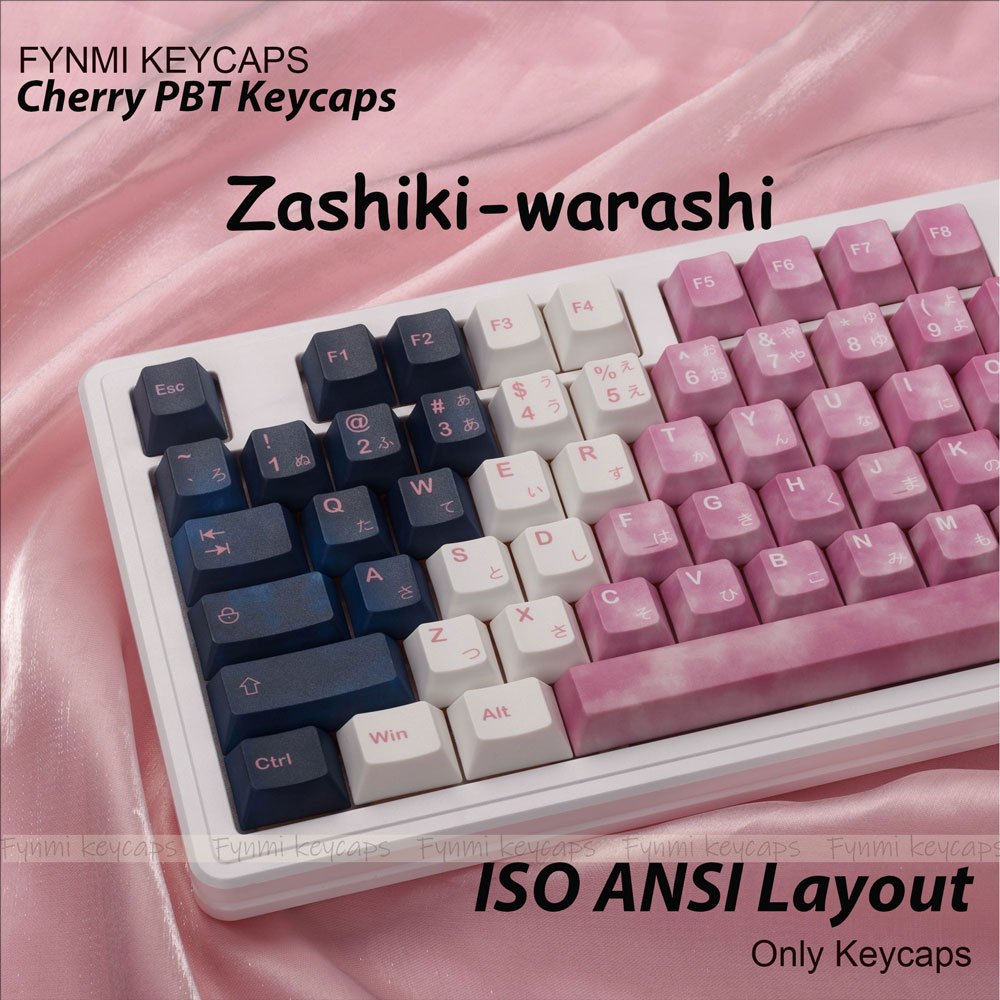 Zashiki-waras ANSI ISO Cherry 131 keys PBT Dye-Sublimation Keycaps for ...