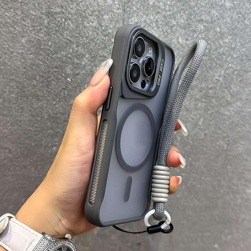 【with strap lanyard】luxury magnetic translucent lanyard phone case for ...
