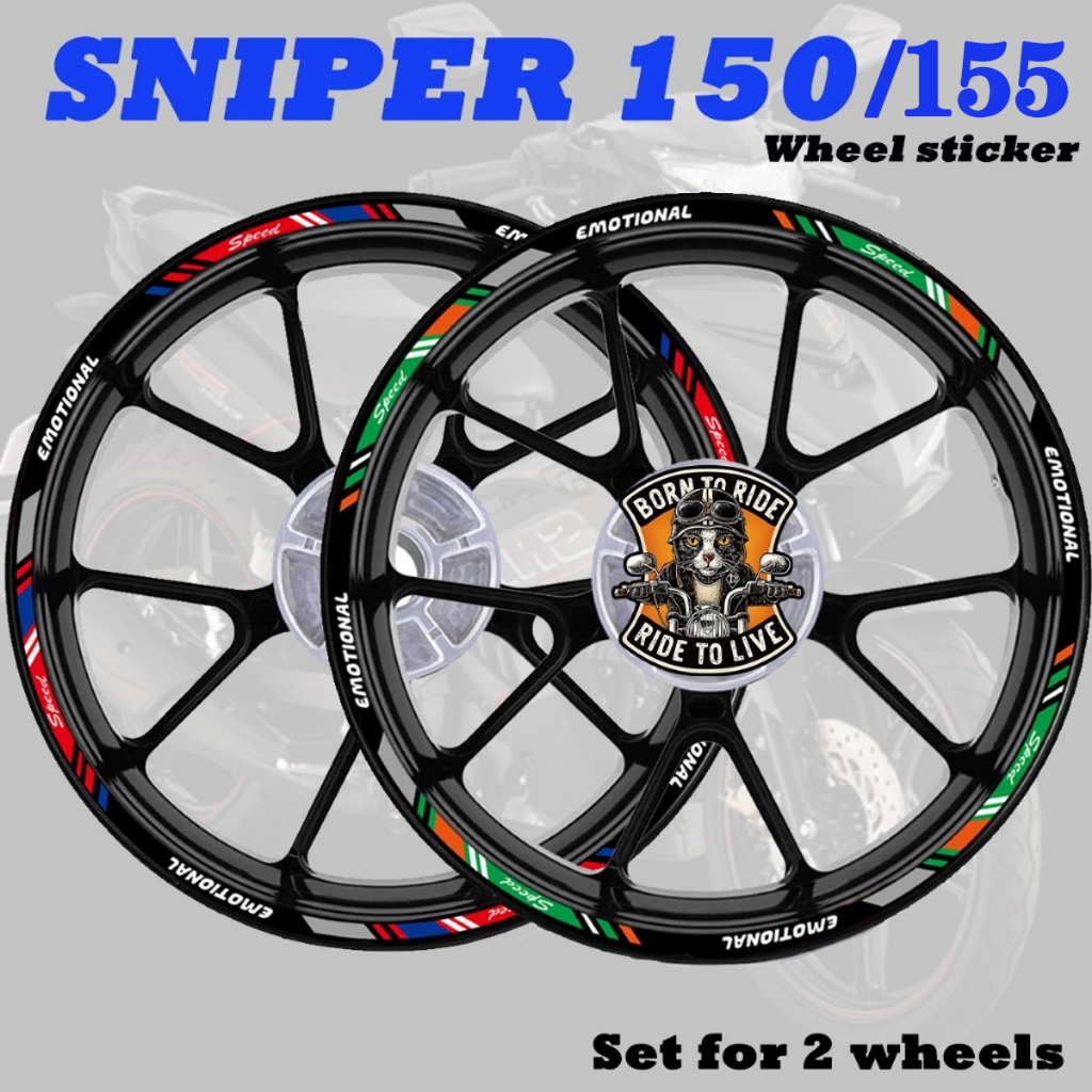 For Yamaha Sniper 150/155 Rim Sticker Mags Decals for Motorcycle Hub ...