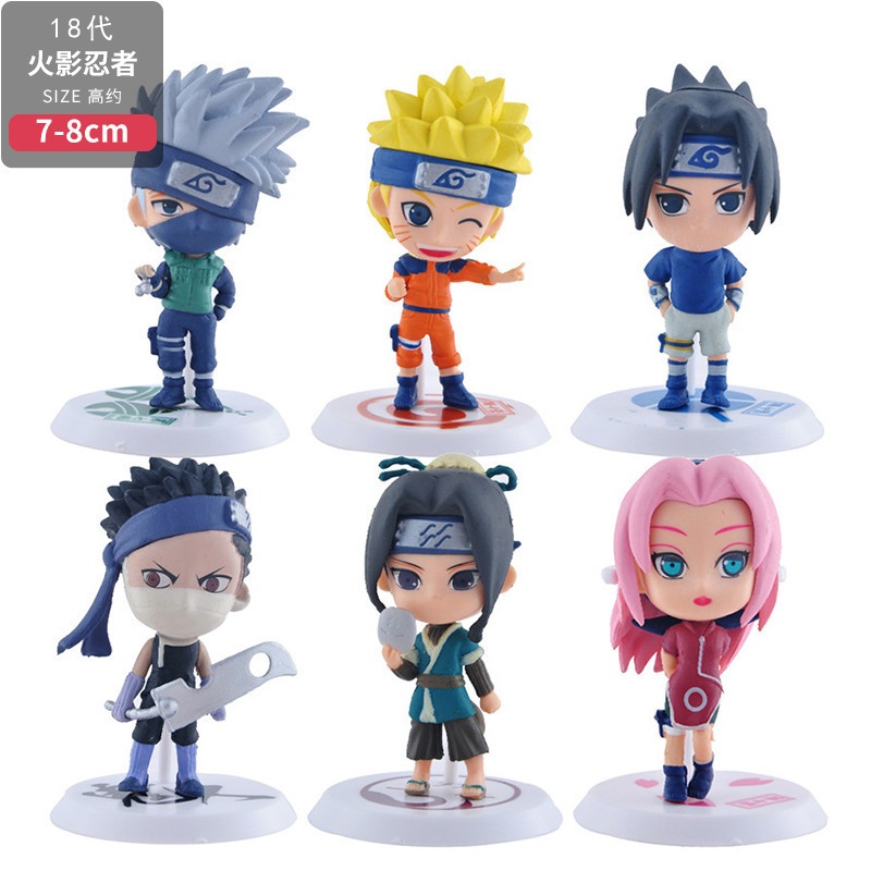 6Pcs/Set Q Ver. Naruto Akatsuki Mini Figure 6-7cm Uchiha Itachi Madara ...