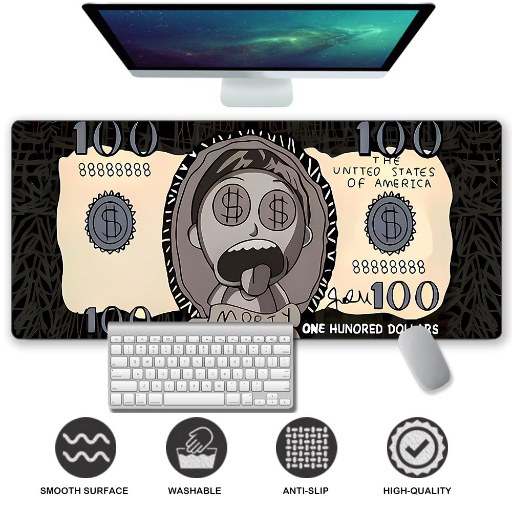 Dollar Banknote Mousepad black Extended Mousepad Large Gaming Mouse pad ...