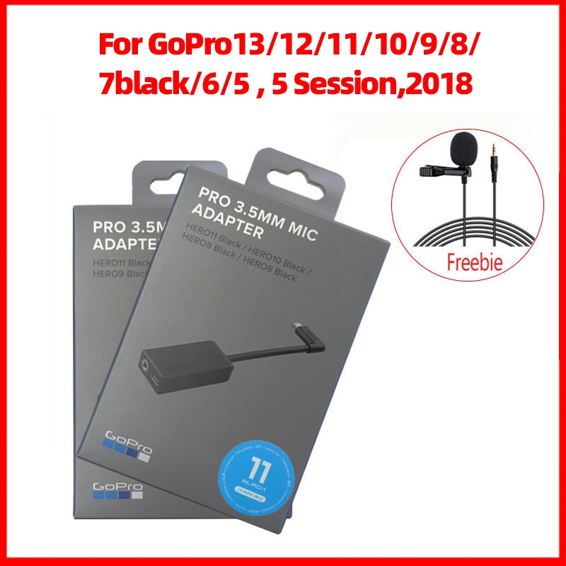For GOPRO PRO 3.5MM MIC ADAPTER accessories FOR GOPRO 5/6/7BLACK/8/9/10/11/12/13 | Shopee ...