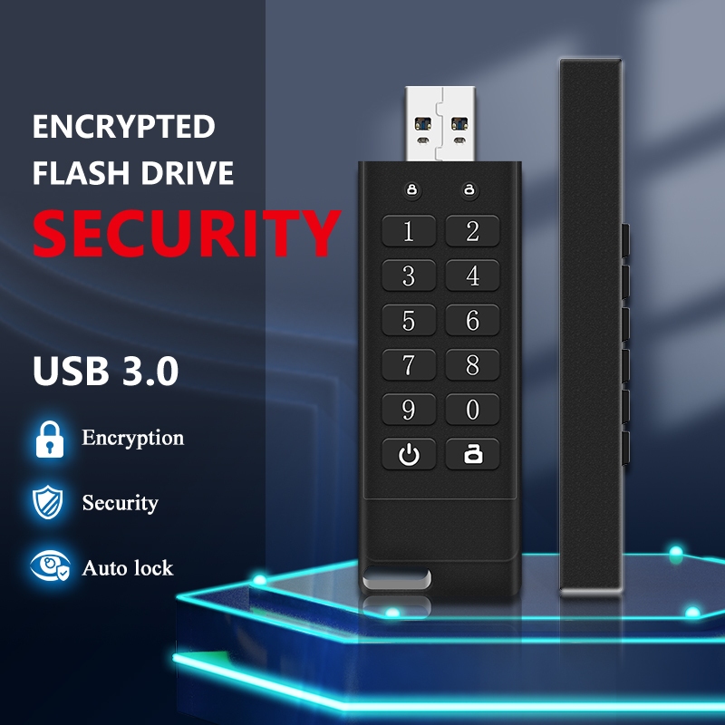 Secure USB drive, encrypted USB 64GB 256GB flash drive hardware ...