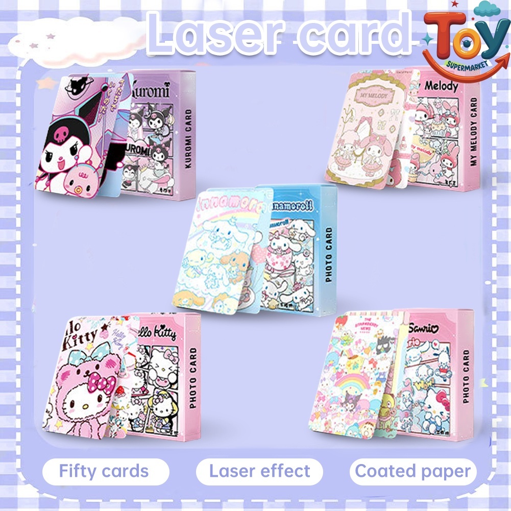 50PCS Sanrio Laser Lomo Card Flash Photocard and Bookmark Kuromi Melody ...