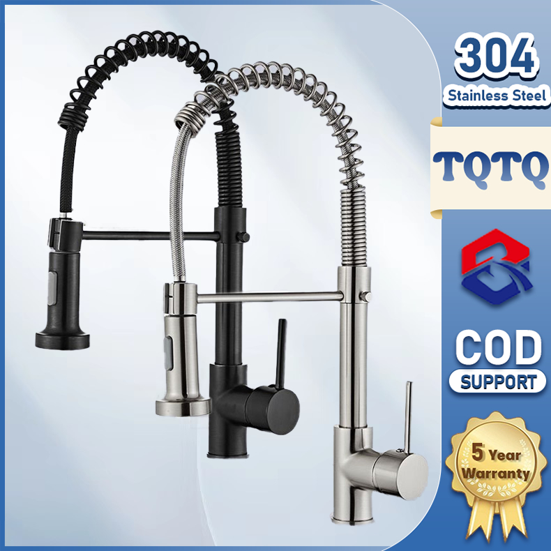 TQTQ Pull Out Kitchen Faucet 304 Stainless Steel Rotate Freely 360 ...