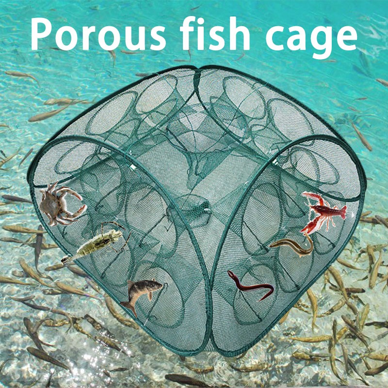 Folding Fishing Cage Eel Cage Hand Thrown Net Porous Shrimp Cage Mud ...