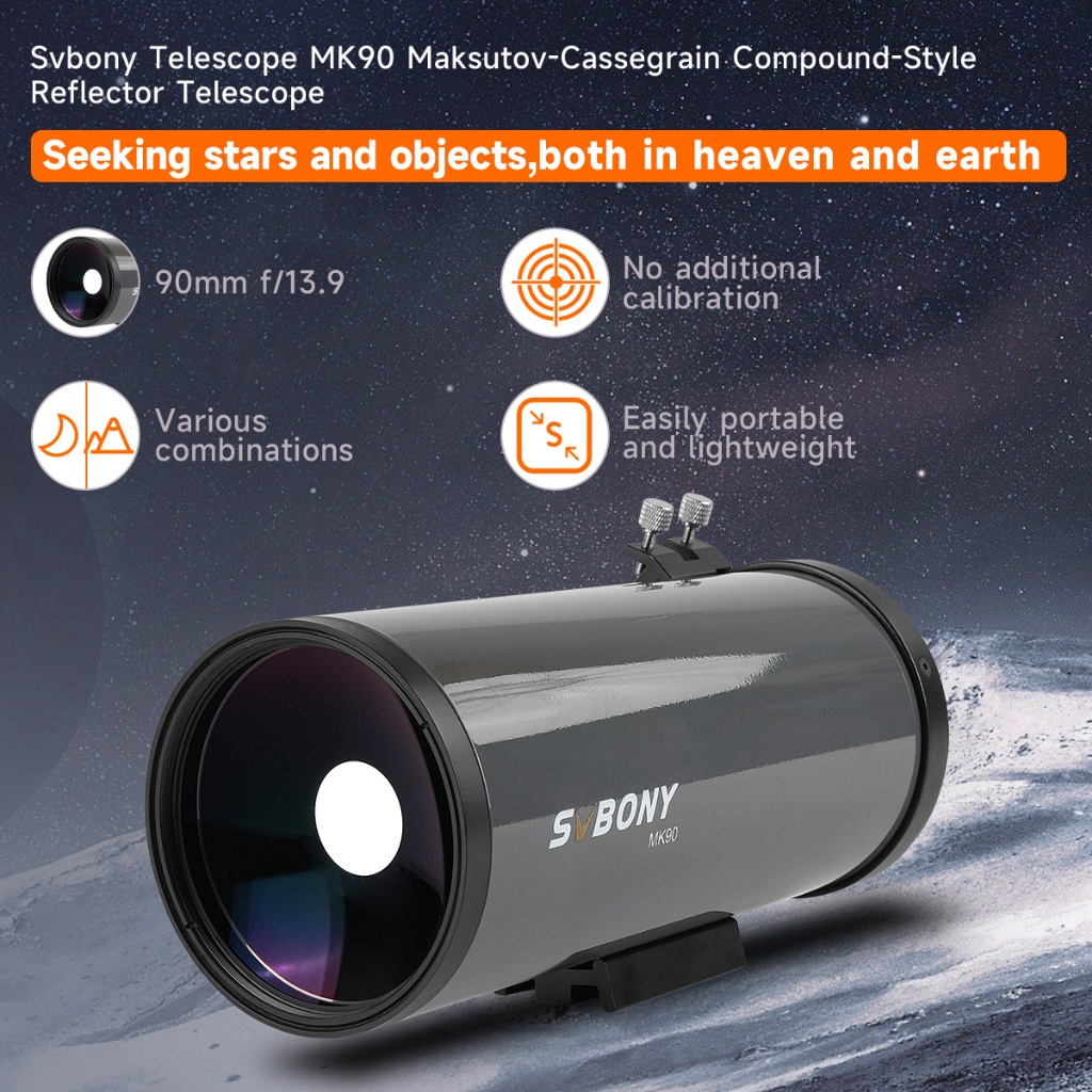 Svbony MK90 Telescope Maksutov Cassegrain 1250mm f/13.9 Portable for ...