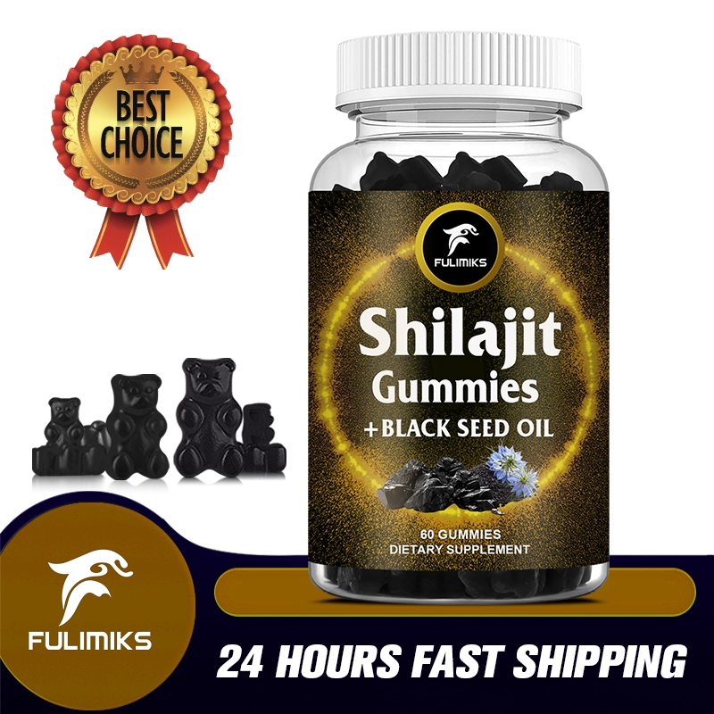 Shilajit Resin Gummies, with Black Seed Oil, Shilajit Gummies with 85 ...