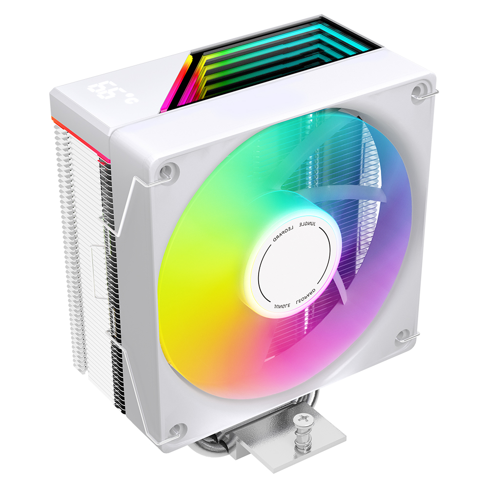Jungle Leopard KF420 Digital ARGB CPU Cooler Black / White 4 Heat Pipes ...
