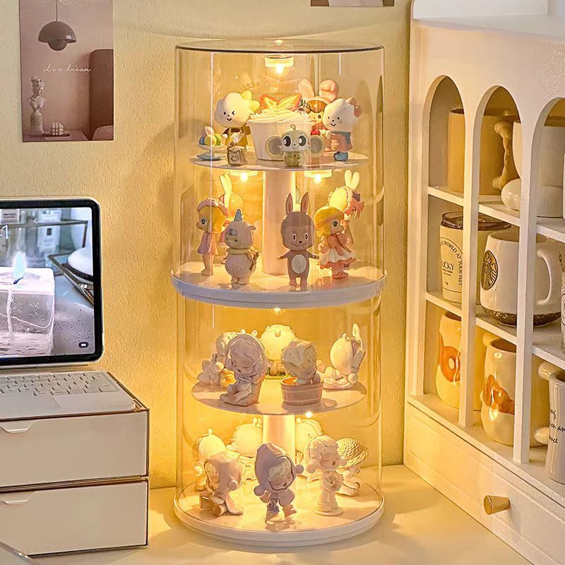 Rotating Mystery Box Display Stand Acrylic Pop Mart Figure Storage Box ...