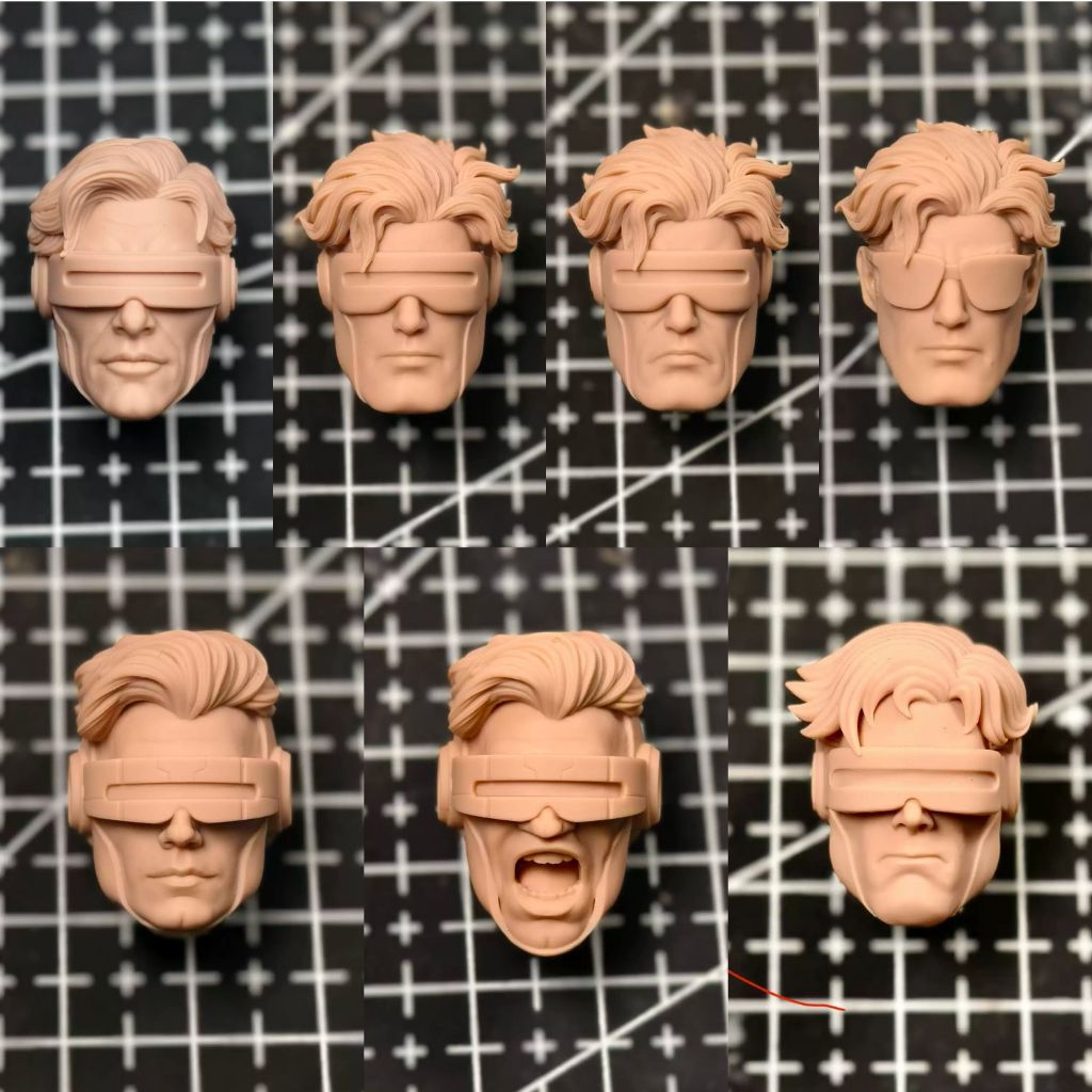 Unpainted 1/12 Scale X-Men Cyclops Head Carved Model Fit For 6 inches ...