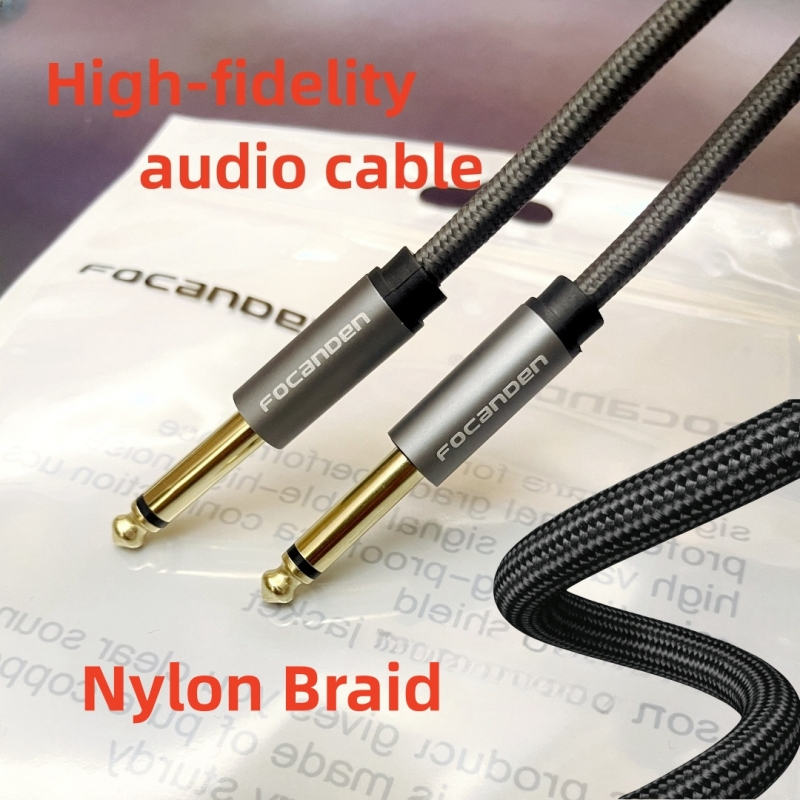 6.35mm Instrument Cable ,Silver Color Premium 6.35mm Mono Jack 1/4" TS ...