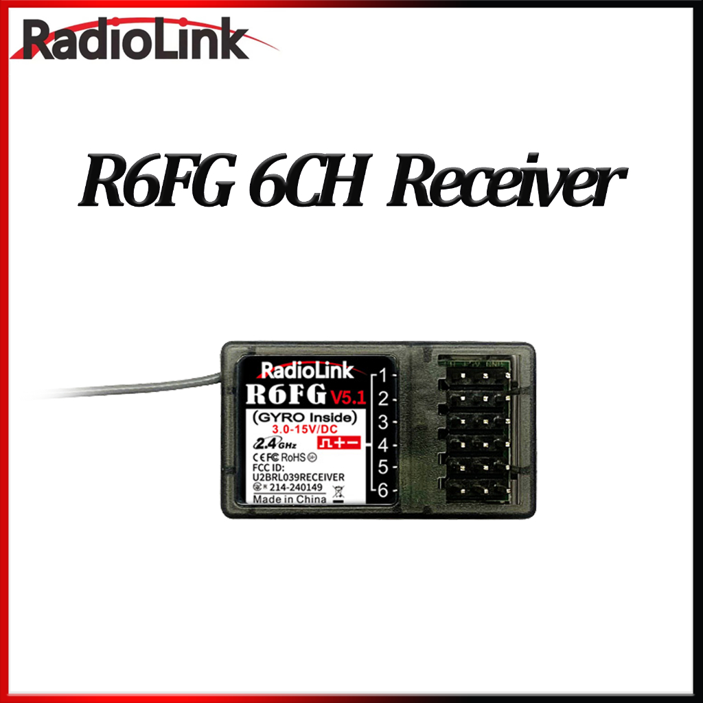 RADIOLINK R6FG 6CH 6 Channel With GyroRC Receiver 2.4G Radio System For ...